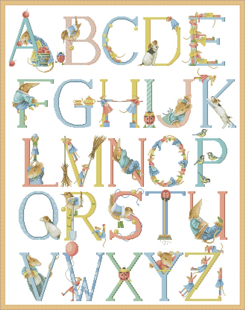 Mouse ABC, Counted Cross Stitch Pattern PDF, Alphabet, Letters ...