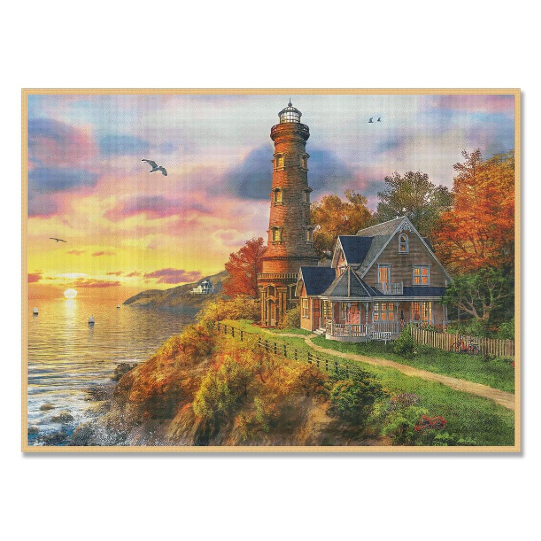 Lighthouse, Counted Cross Stitch Pattern, Hand Embroidery, Needlepoint ...