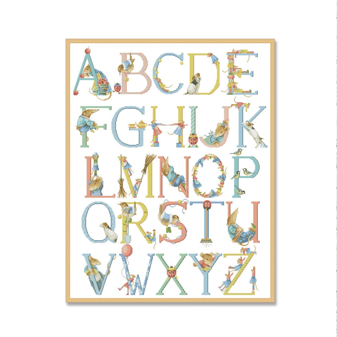 Mouse ABC, Counted Cross Stitch Pattern PDF, Alphabet, Letters ...