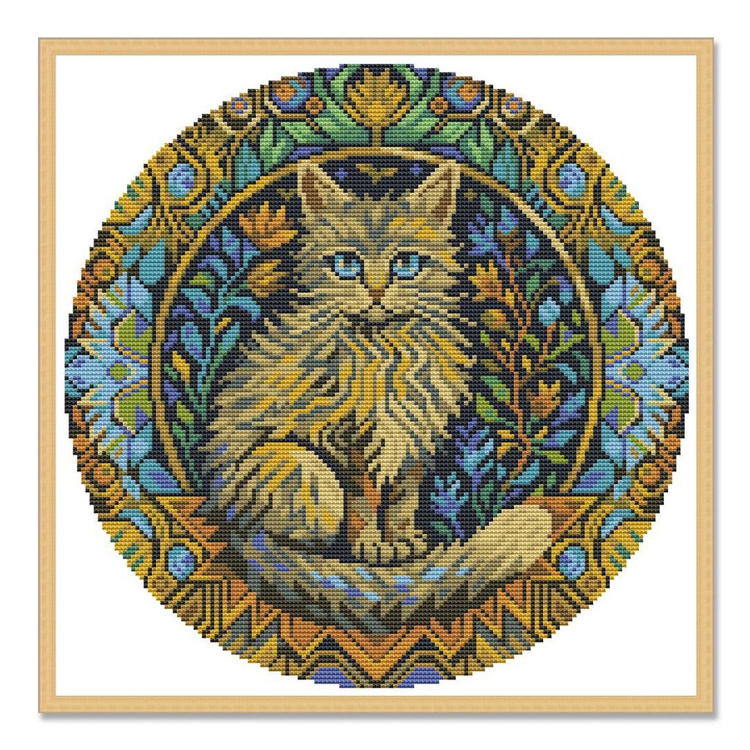 Portrait of a Cat, Counted Cross Stitch Pattern, Abstract, Animal, Cat ...