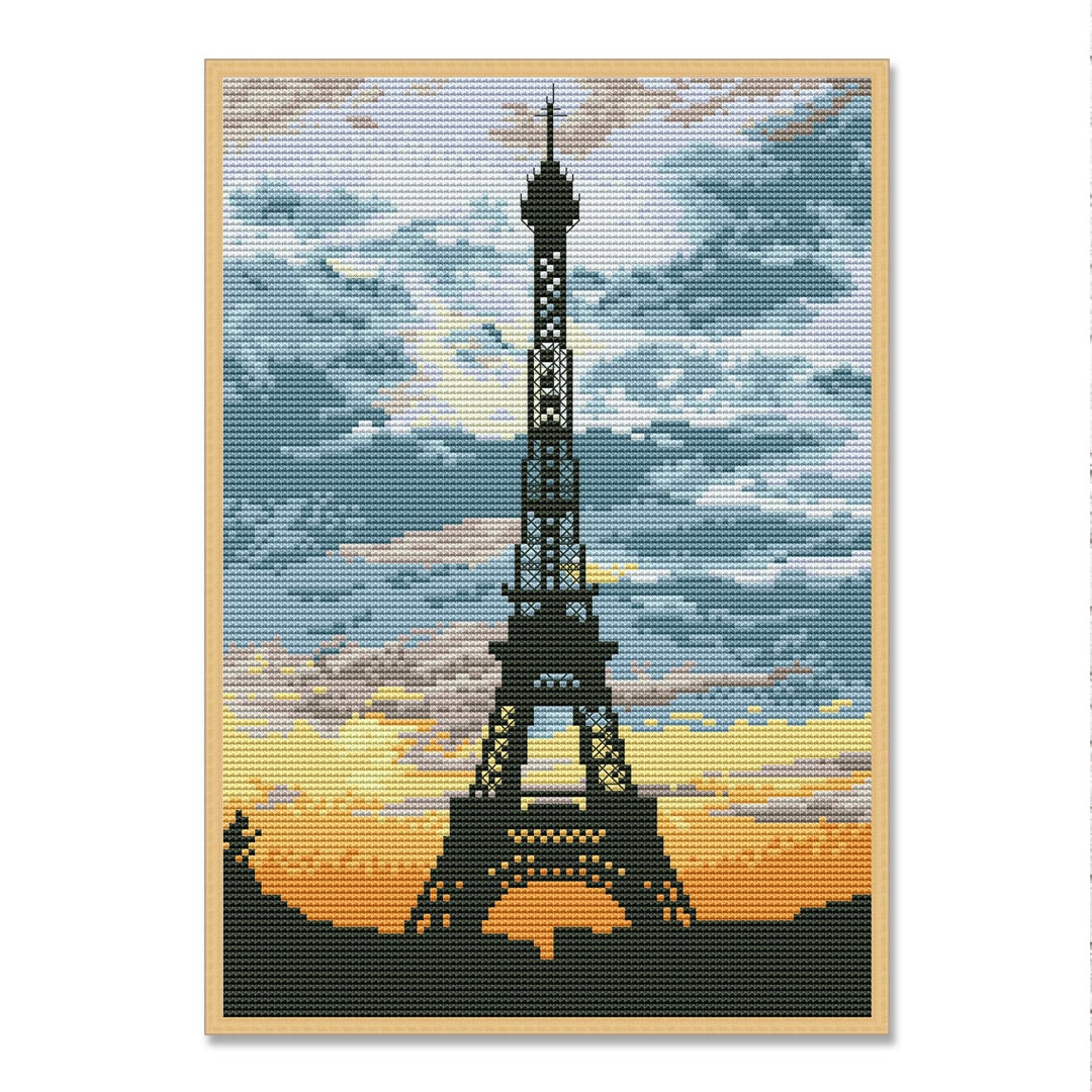 Eiffel Tower, Counted Cross Stitch Pattern, Paris, Autumn Street ...