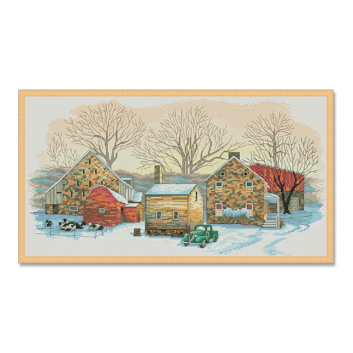 Farm Hamlet, Counted Cross Stitch Pattern, Autumn Landscape Pattern ...