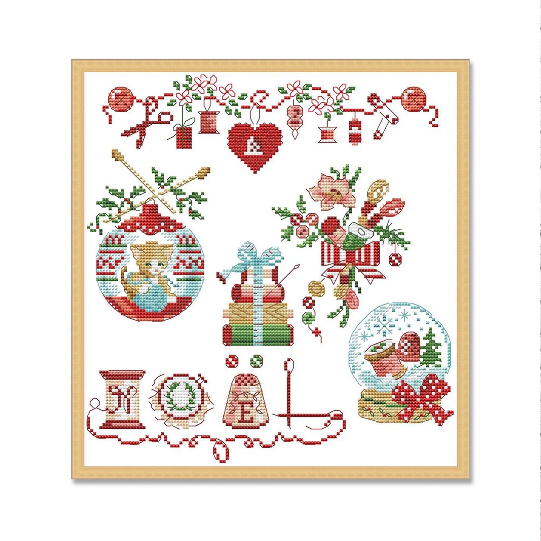 Christmas Sewing Ornaments, Christmas Cross Stitch Pattern, Xmas Tree ...
