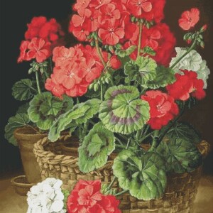 Geranium in a Vase, Cross Stitch Pattern, PDF Digital Pattern, Summer ...
