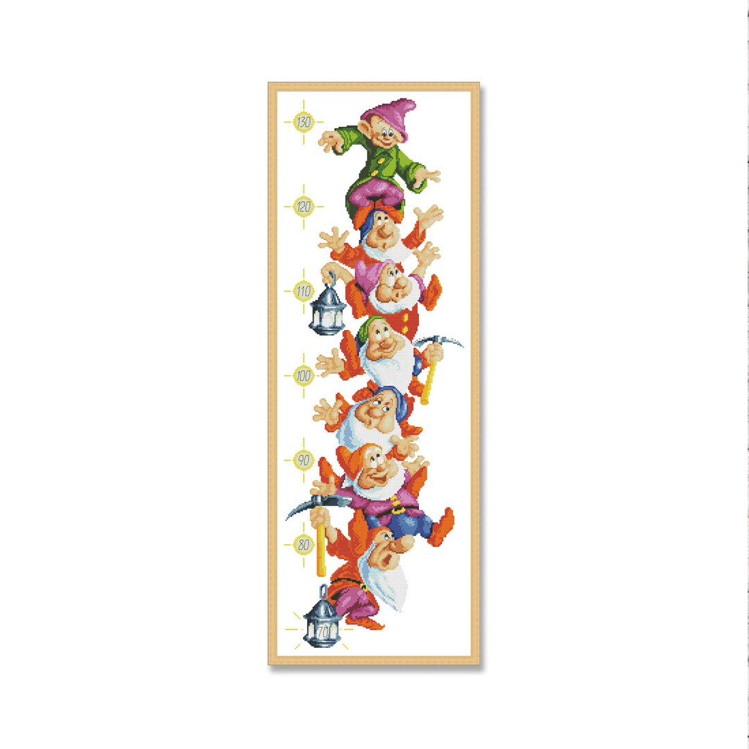 Seven Gnomes, Counted Cross Stitch Pattern, Height Meter, Gnomes ...
