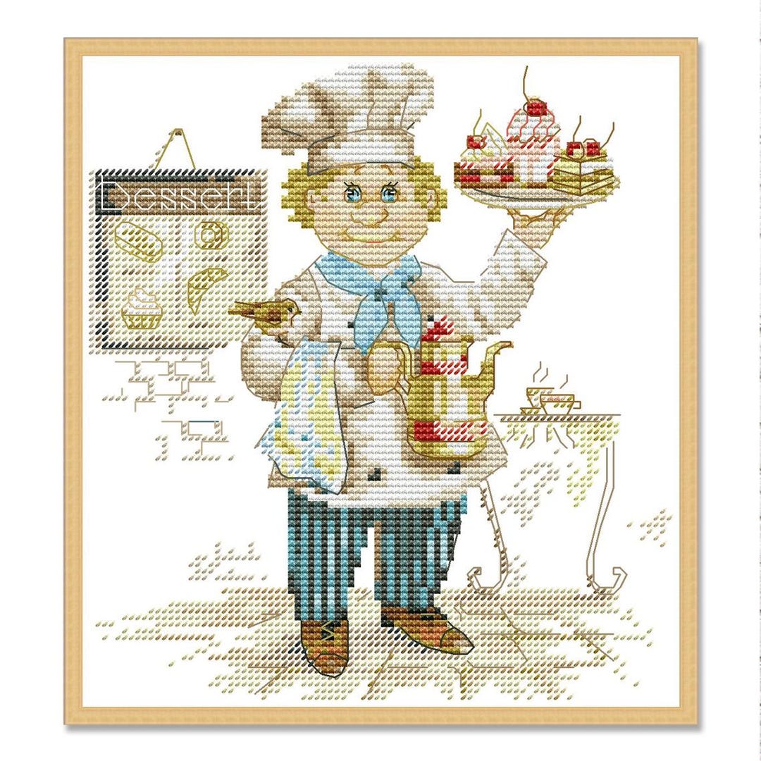 Confectioner, Counted Cross Stitch Pattern, Hand Xstitch Decor, Funny ...