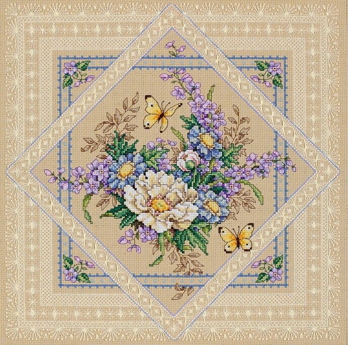 Flowers and Lace, Counted Cross Stitch Pattern, Digital Pattern, Floral ...