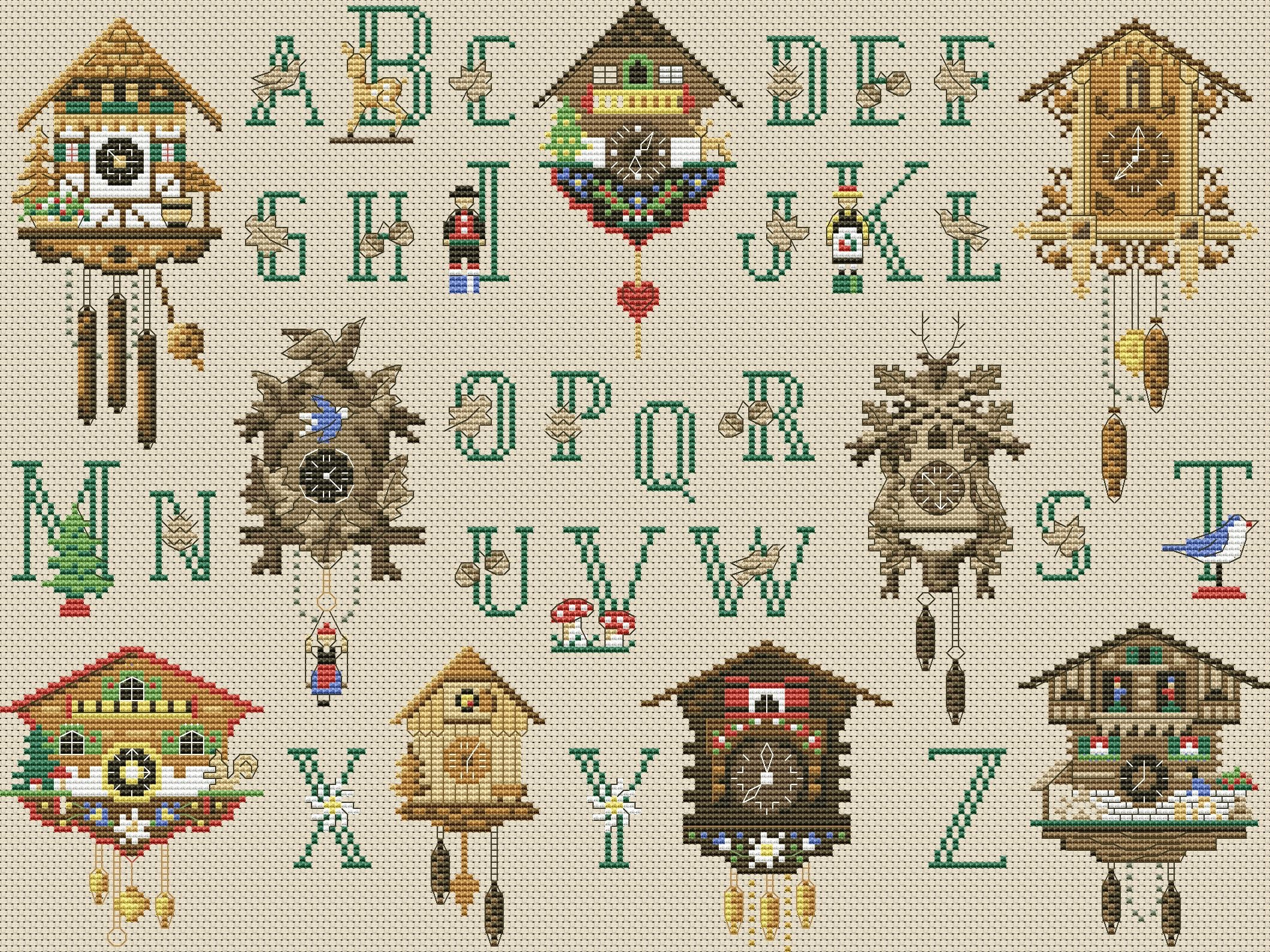 Clock Alphabet Sampler ABC Counted Cross Stitch Pattern - Etsy