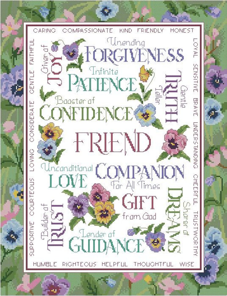 Gifts of Friendship, Counted Cross Stitch Pattern, Digital Pattern ...