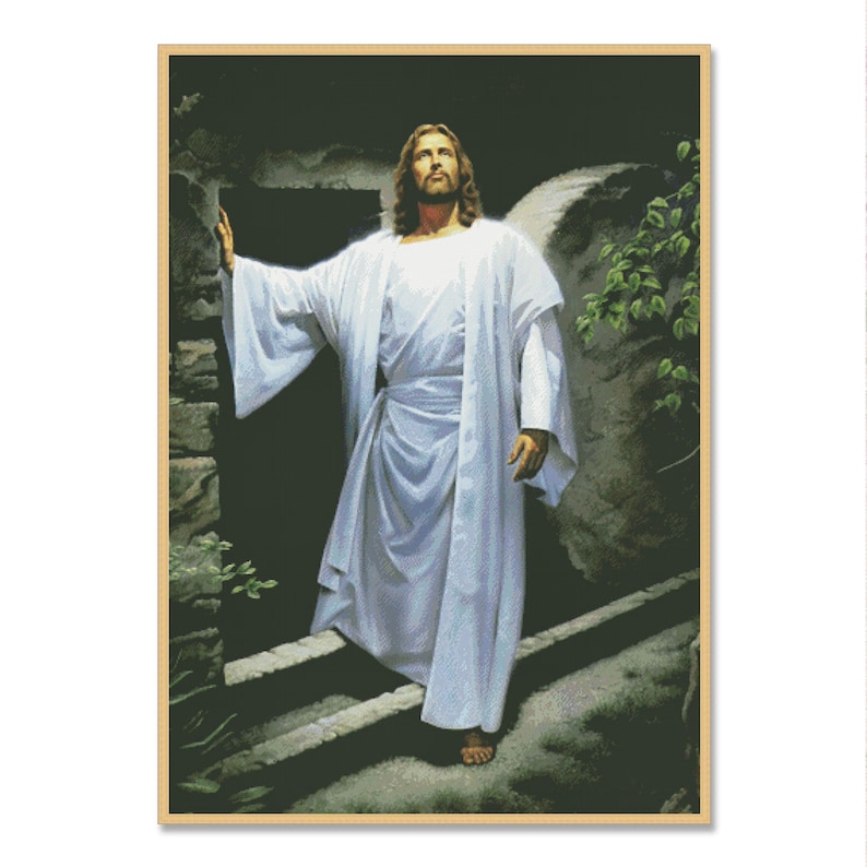 Jesus, Counted Cross Stitch Pattern, Digital Pattern, Modern Wall Decor ...