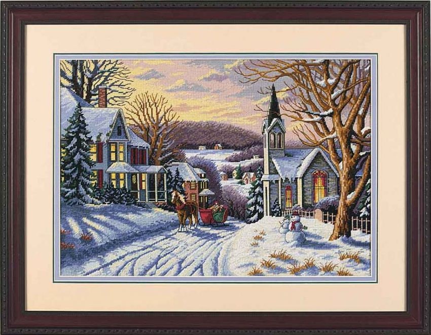 Wintry Eve, Counted Cross Stitch Pattern, Winter Landscape, Snow ...
