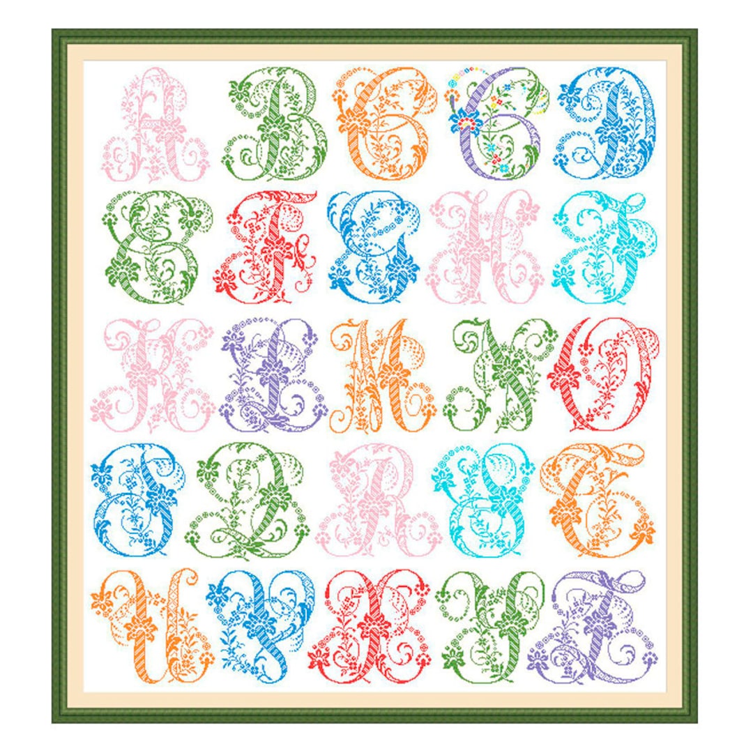 Lace Alphabet, Vintage Alphabet, Counted Cross Stitch Pattern, Letters ...