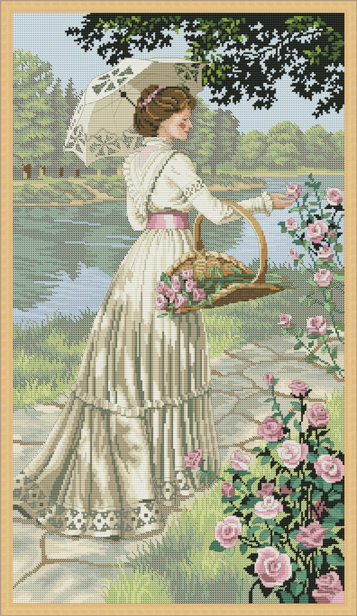 Summer Stroll, Cross Stitch Pattern, Digital Pattern PDF, Modern Decor ...