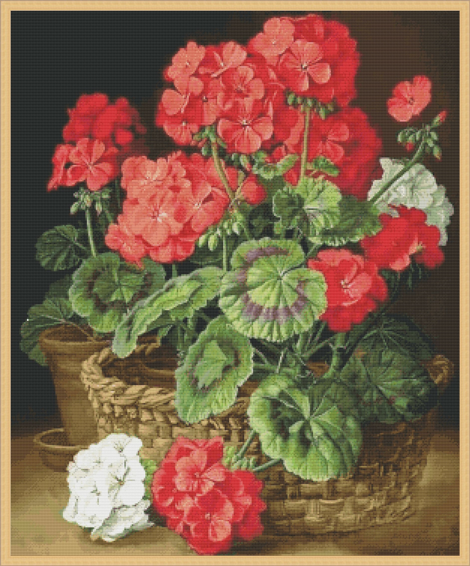 Geranium in a Vase, Cross Stitch Pattern, PDF Digital Pattern, Summer ...