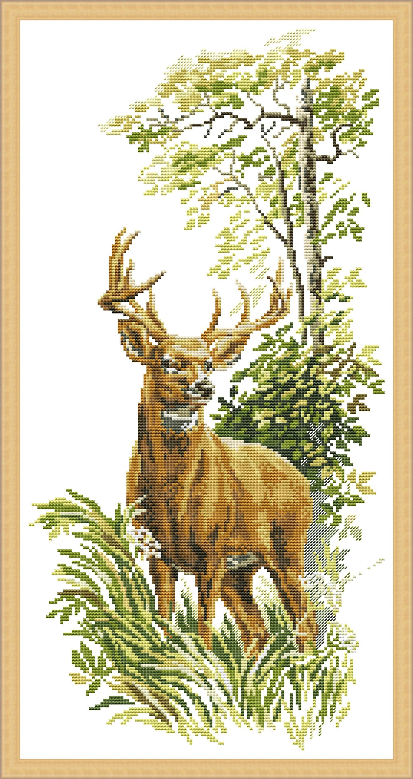 Deer, Counted Cross Stitch Pattern, Wild Animals, Summer Forest, Hand ...