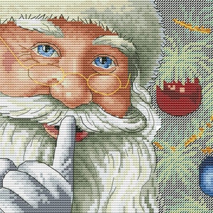 Santa's Secret, Counted Cross Stitch Pattern, Winter, Santa, Snow ...