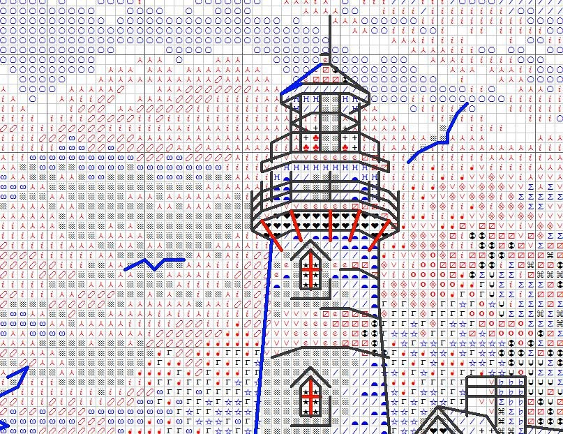Beacon at Daybreak, Counted Cross Stitch Pattern, Summer Landscape ...