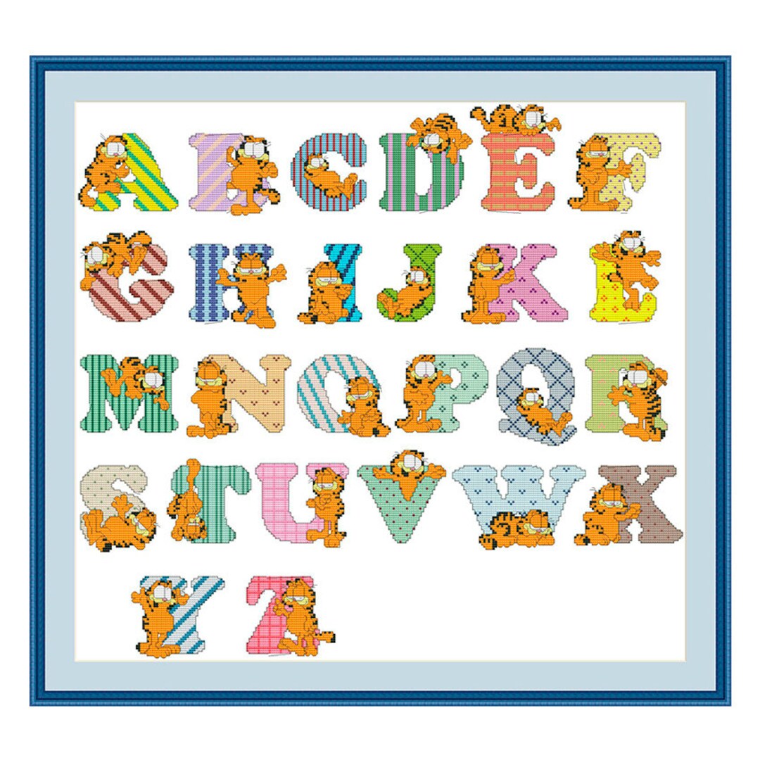 Garfield Alphabet, Counted Cross Stitch Pattern PDF, Alphabet, Letters ...