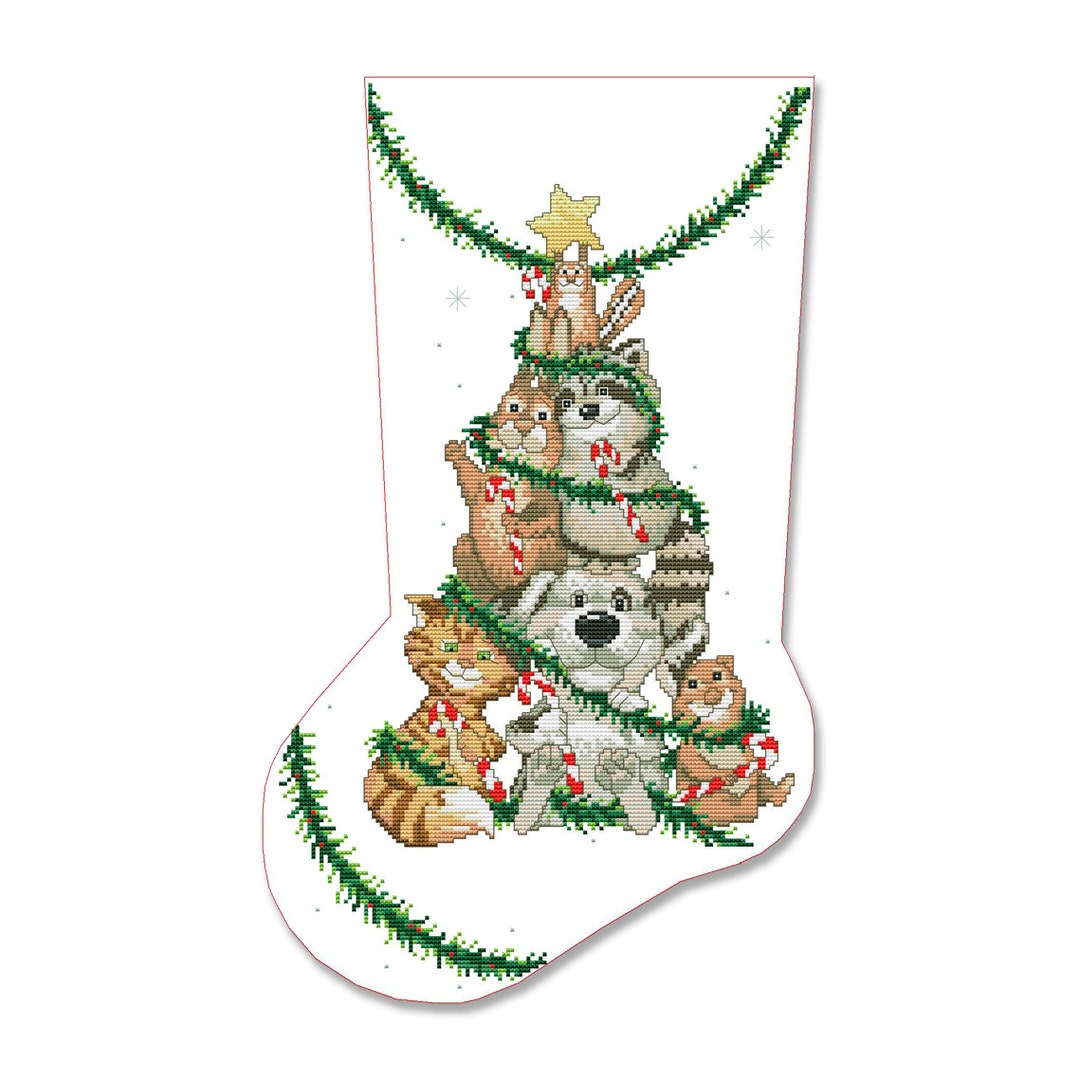 Christmas Stocking, Tree Topper, Spirit of Christmas, Counted Cross ...
