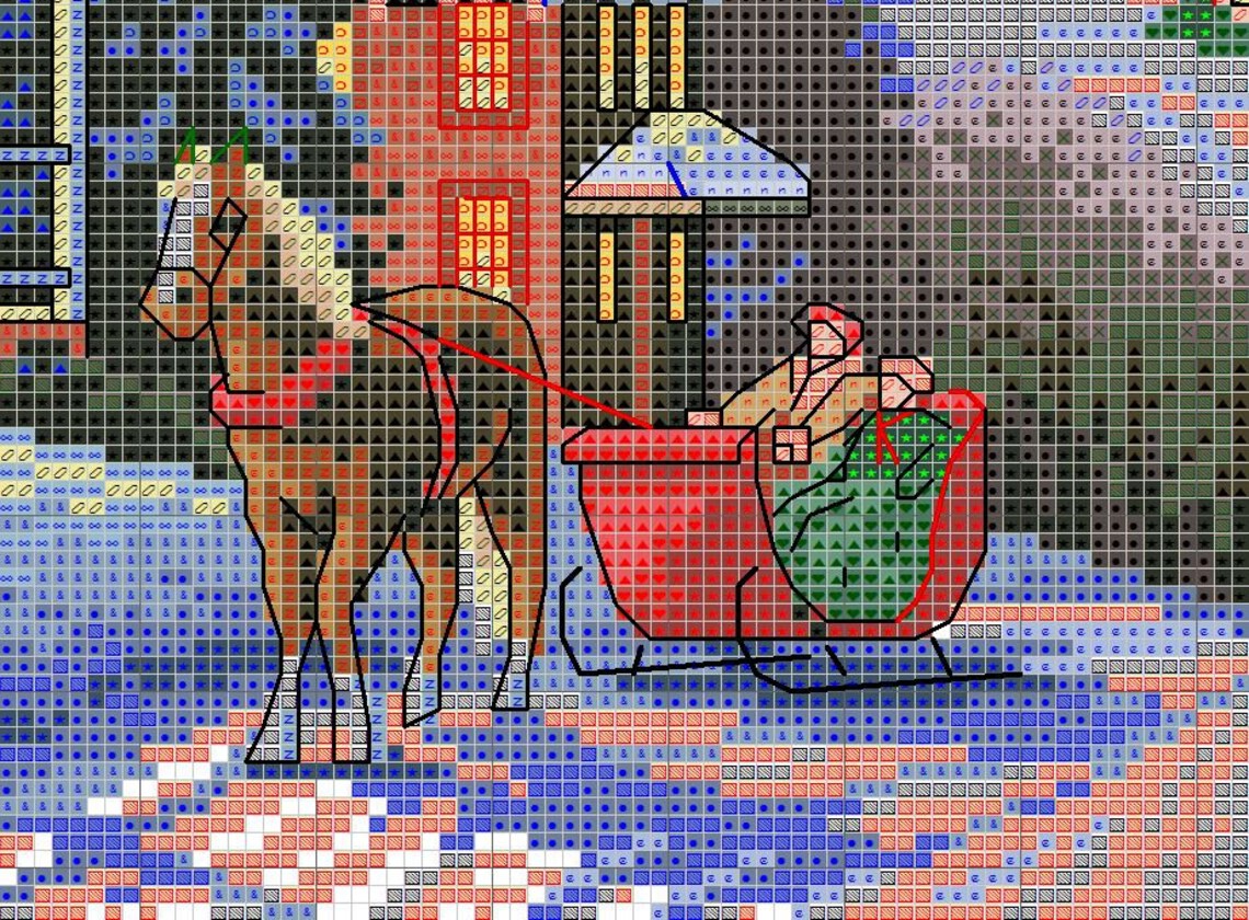 Wintry Eve, Counted Cross Stitch Pattern, Winter Landscape, Snow ...