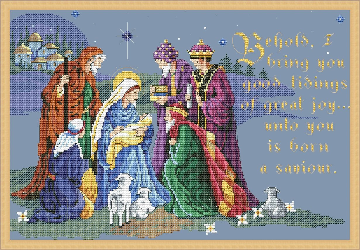 Christmas Eve, Counted Cross Stitch Pattern, Holy Family, Nativity ...