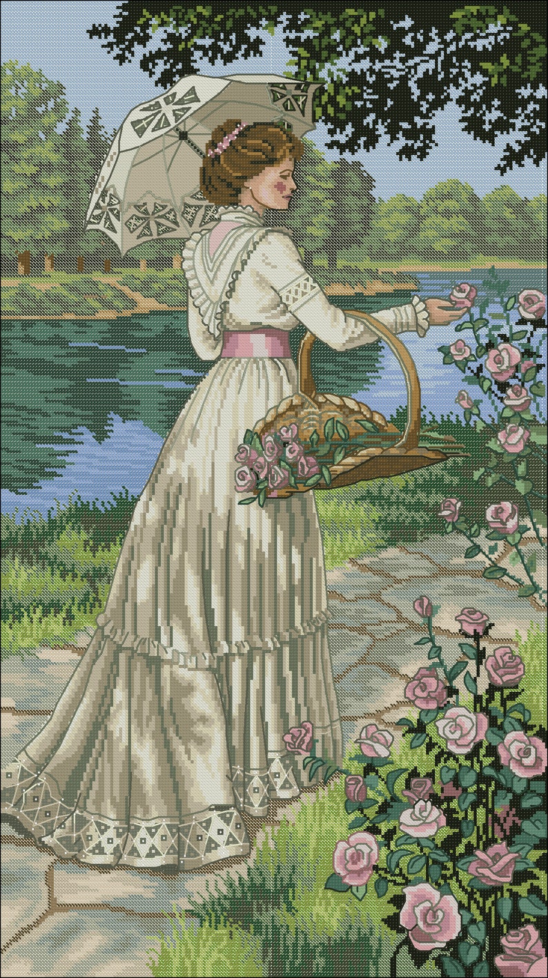Summer Stroll, Cross Stitch Pattern, Digital Pattern PDF, Modern Decor ...