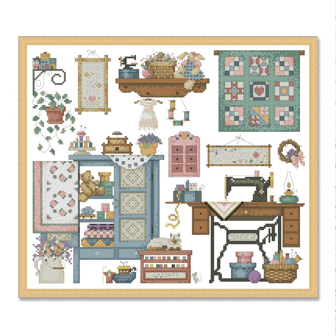 Needlewoman's Room, Cross Stitch Pattern, PDF Digital Pattern, Sewing ...