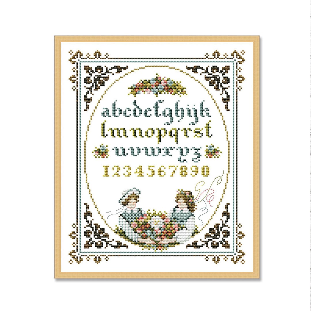 Lady Alphabet, Counted Cross Stitch Pattern, Vintage Alphabet, Letters ...