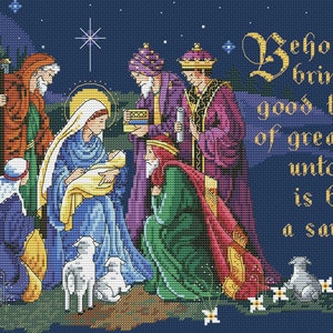 Christmas Eve, Counted Cross Stitch Pattern, Holy Family, Nativity ...