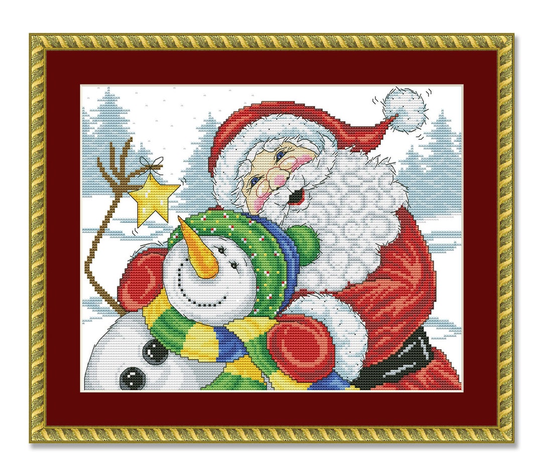 North Pole Pals, Counted Cross Stitch Pattern, Winter, Santa, Snow ...
