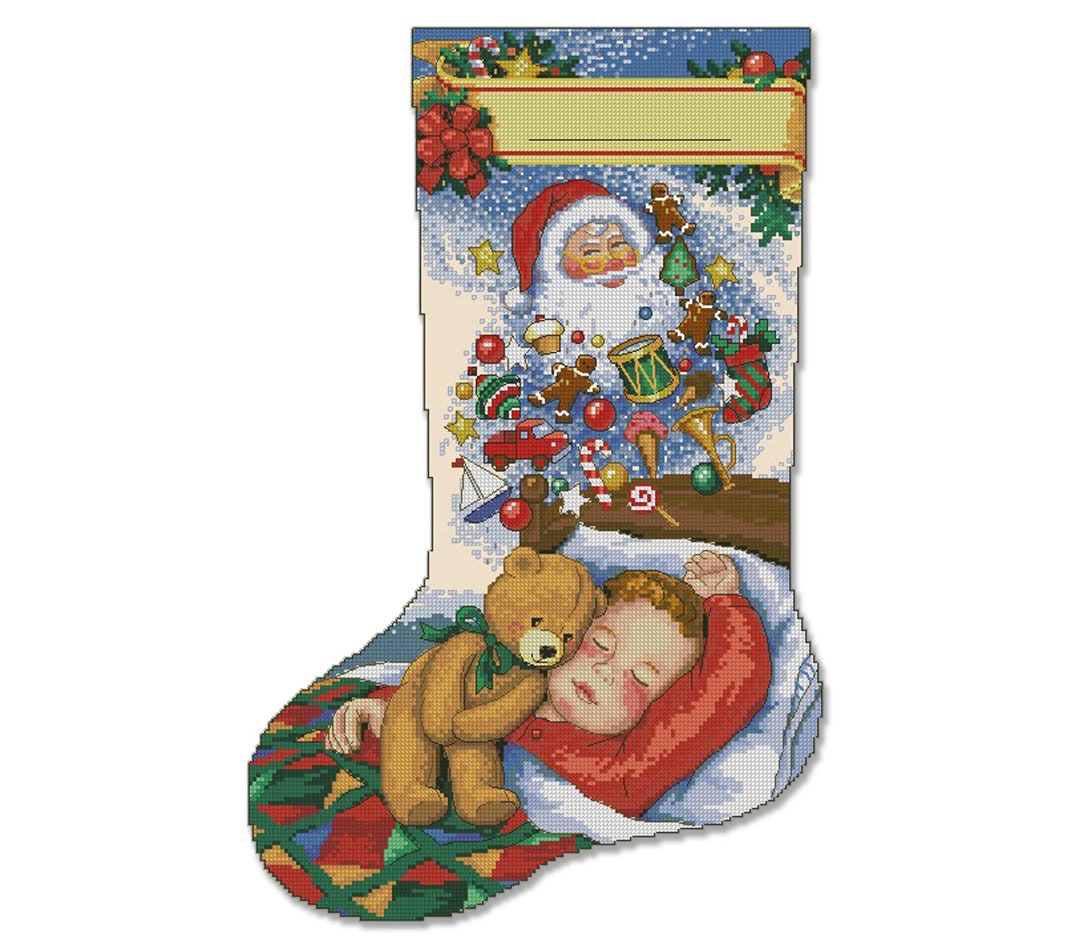 Dreams of Christmas Stocking, Spirit of Christmas, Counted Cross Stitch ...