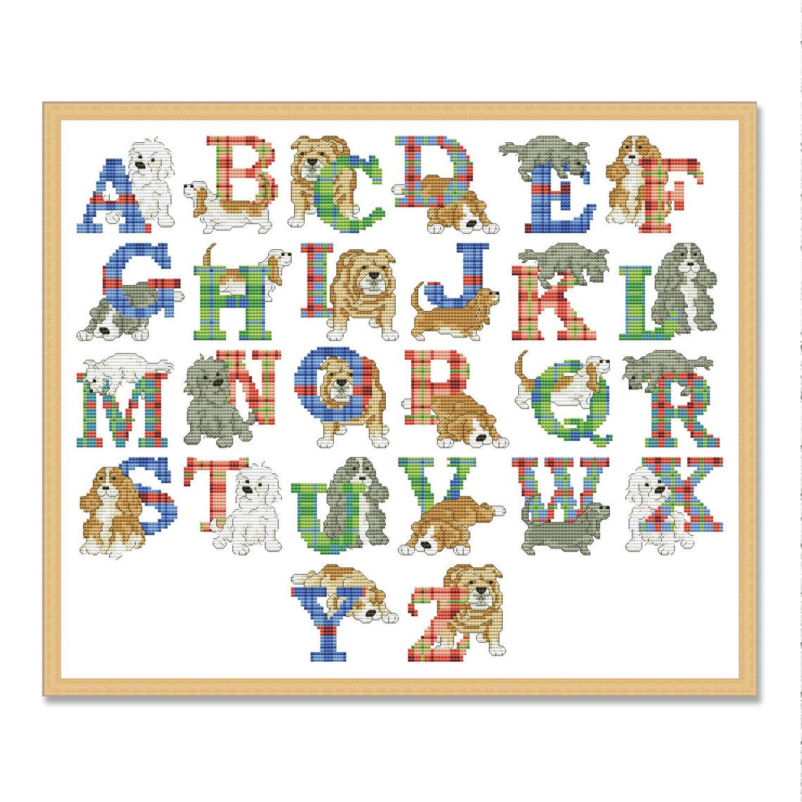 Puppies ABC, Counted Cross Stitch Pattern PDF, Alphabet, Letters ...