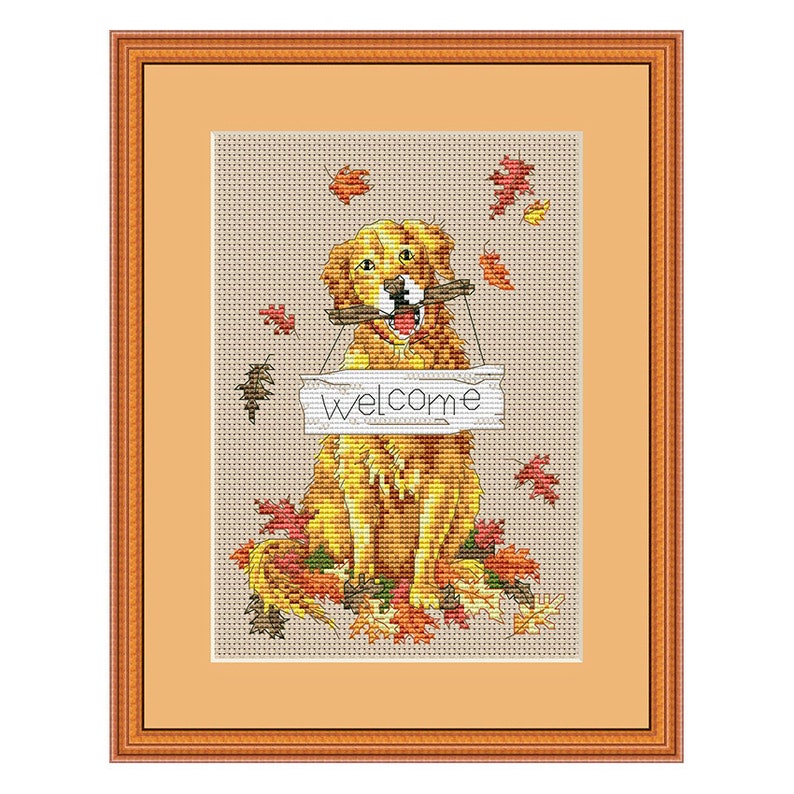 Welcome Dog, Counted Cross Stitch Pattern, Animal, Dogs, Hand Xstitch ...