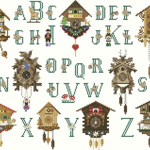 Clock Alphabet, Sampler ABC, Counted Cross Stitch Pattern, Floral ...