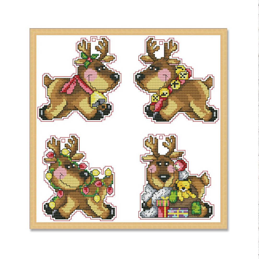Christmas Reindeer, Christmas Cross Stitch Pattern, Decorations ...