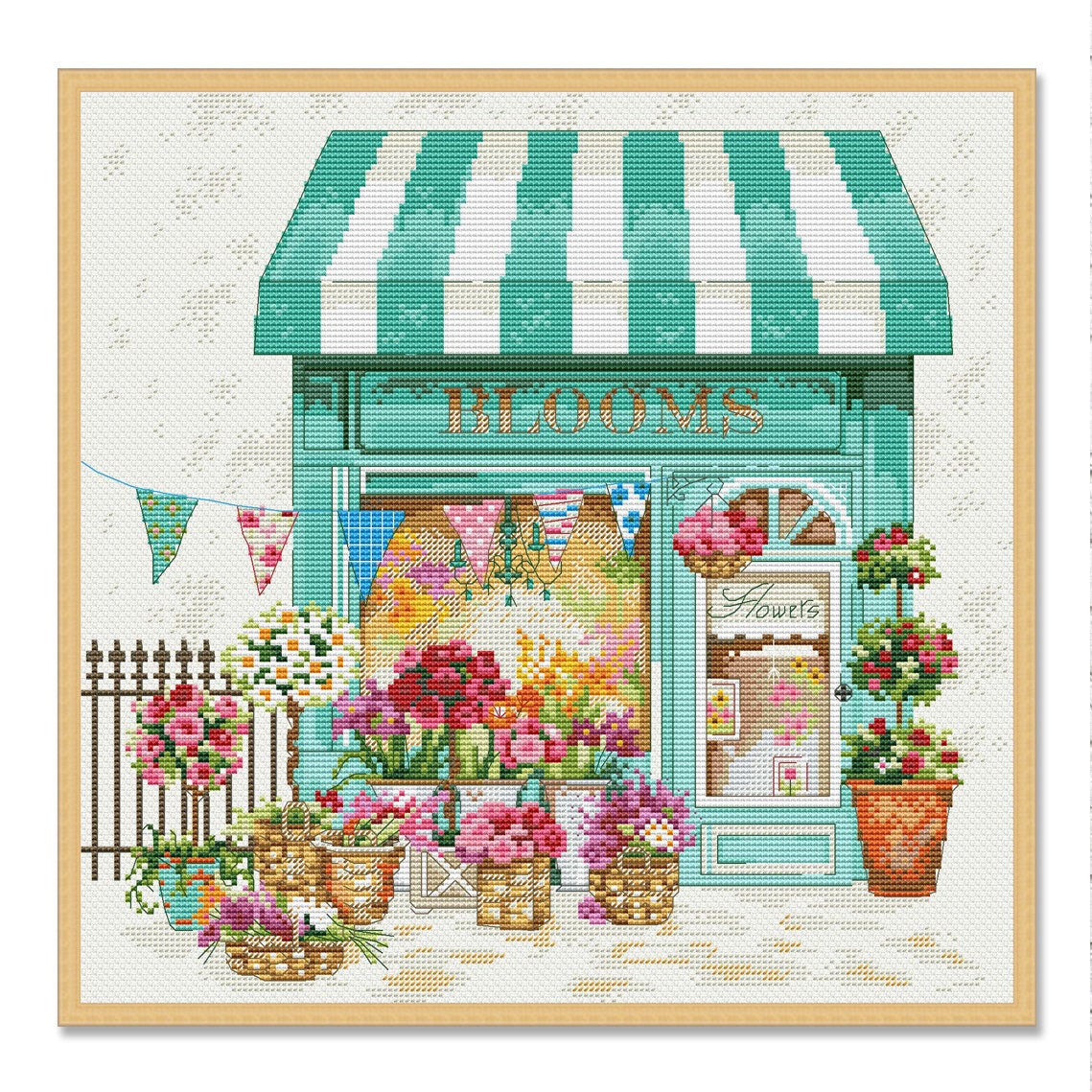 Blooms Flower Shop, Counted Cross Stitch Pattern, Garden Country ...