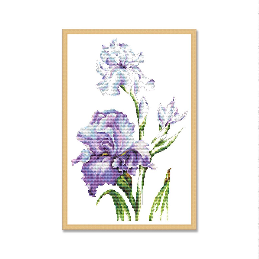 Irises, Cross Stitch Pattern, PDF Digital Pattern, Spring Garden ...