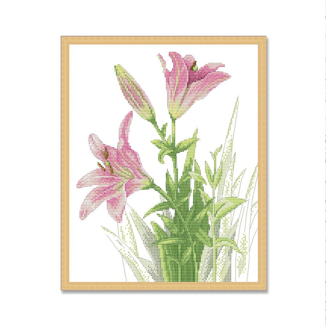 Lilies, Cross Stitch Pattern, PDF Digital Pattern, Spring Garden ...