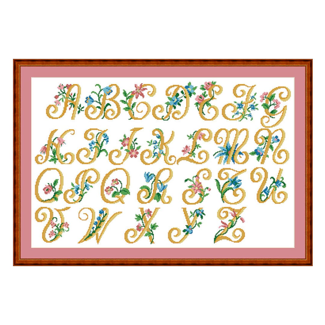 Floral Alphabet, Counted Cross Stitch Pattern, Floral Letters ...