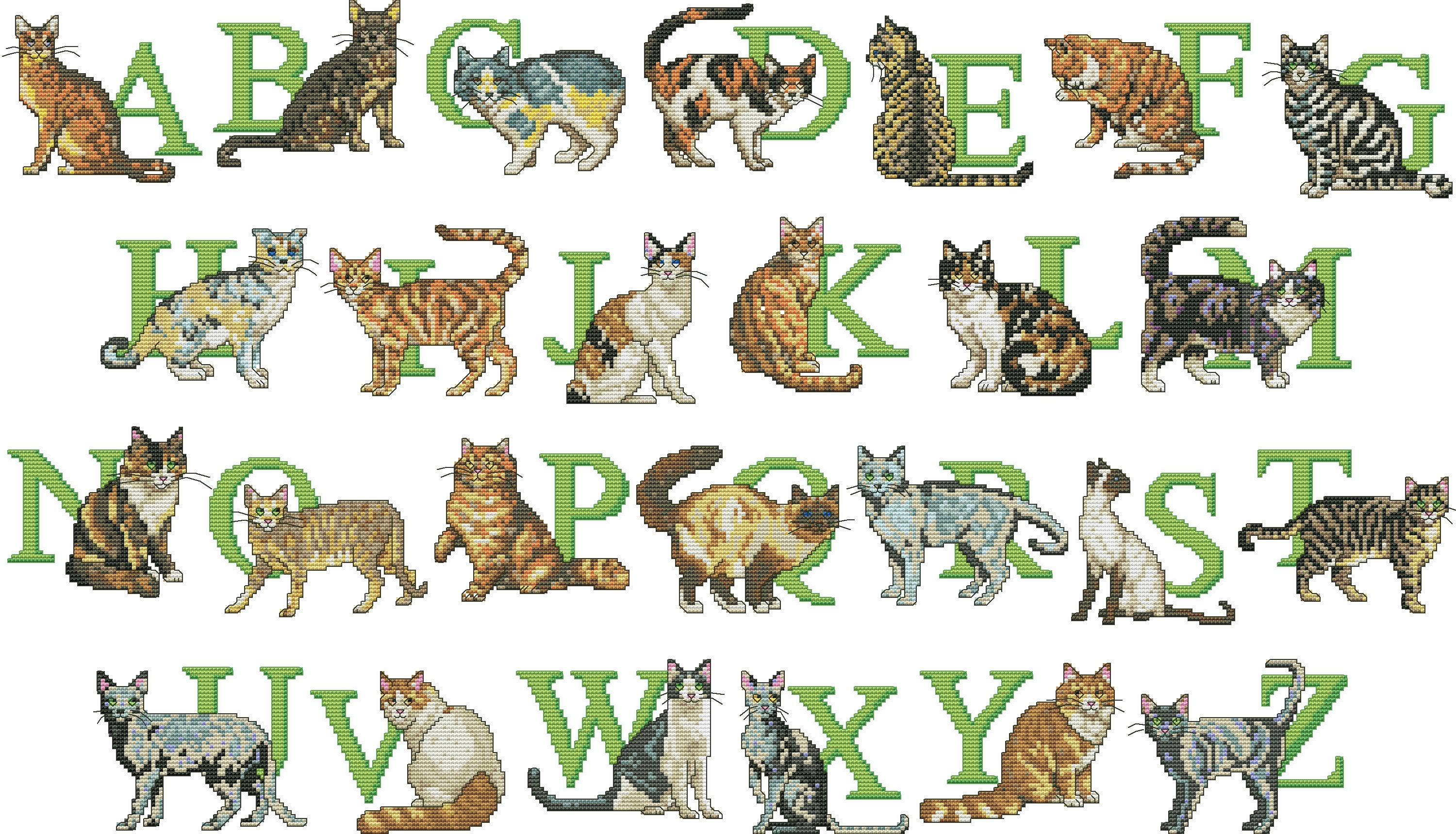Cats Alphabet, Counted Cross Stitch Pattern PDF, Alphabet, Letters ...