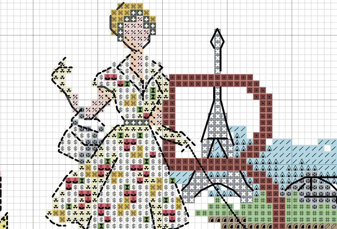 Parisian Female Alphabet, Counted Cross Stitch Pattern, Vintage ...