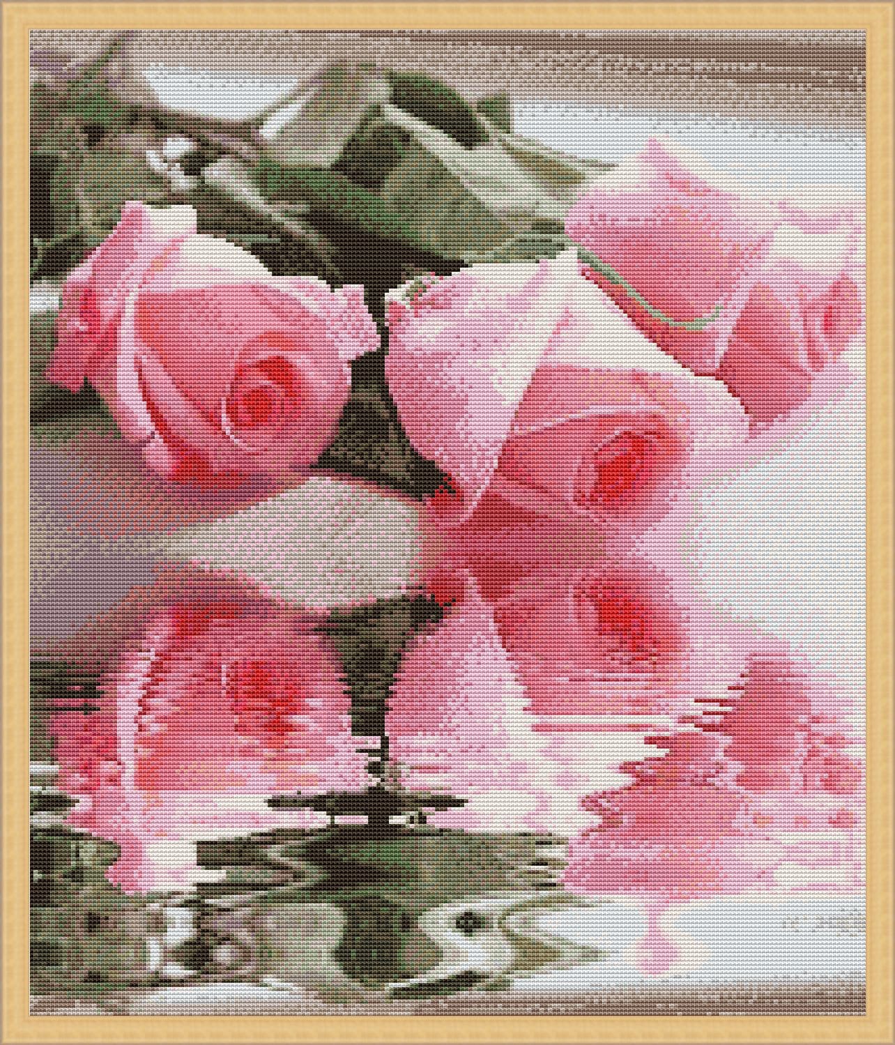 Bouquet Pink Roses, Cross Stitch Pattern, PDF Digital Pattern, Spring ...