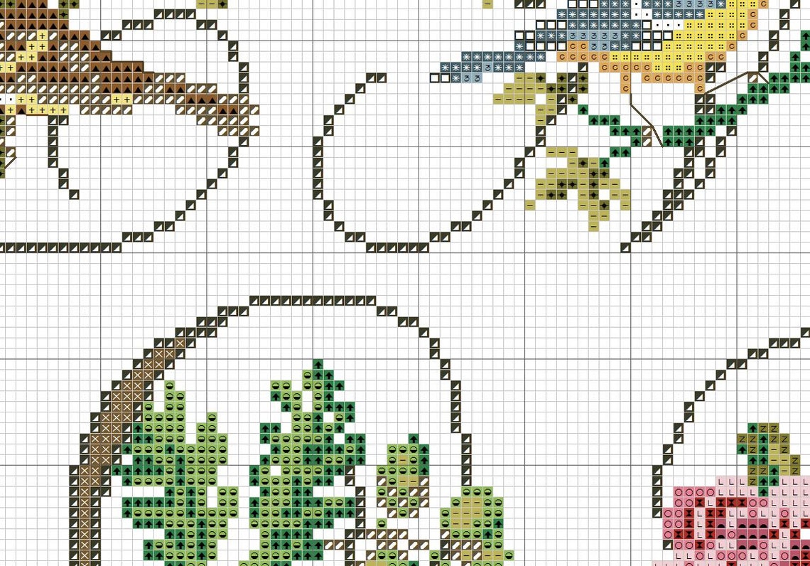 Flora Fauna Alphabet, Counted Cross Stitch Pattern, Floral Letters ...