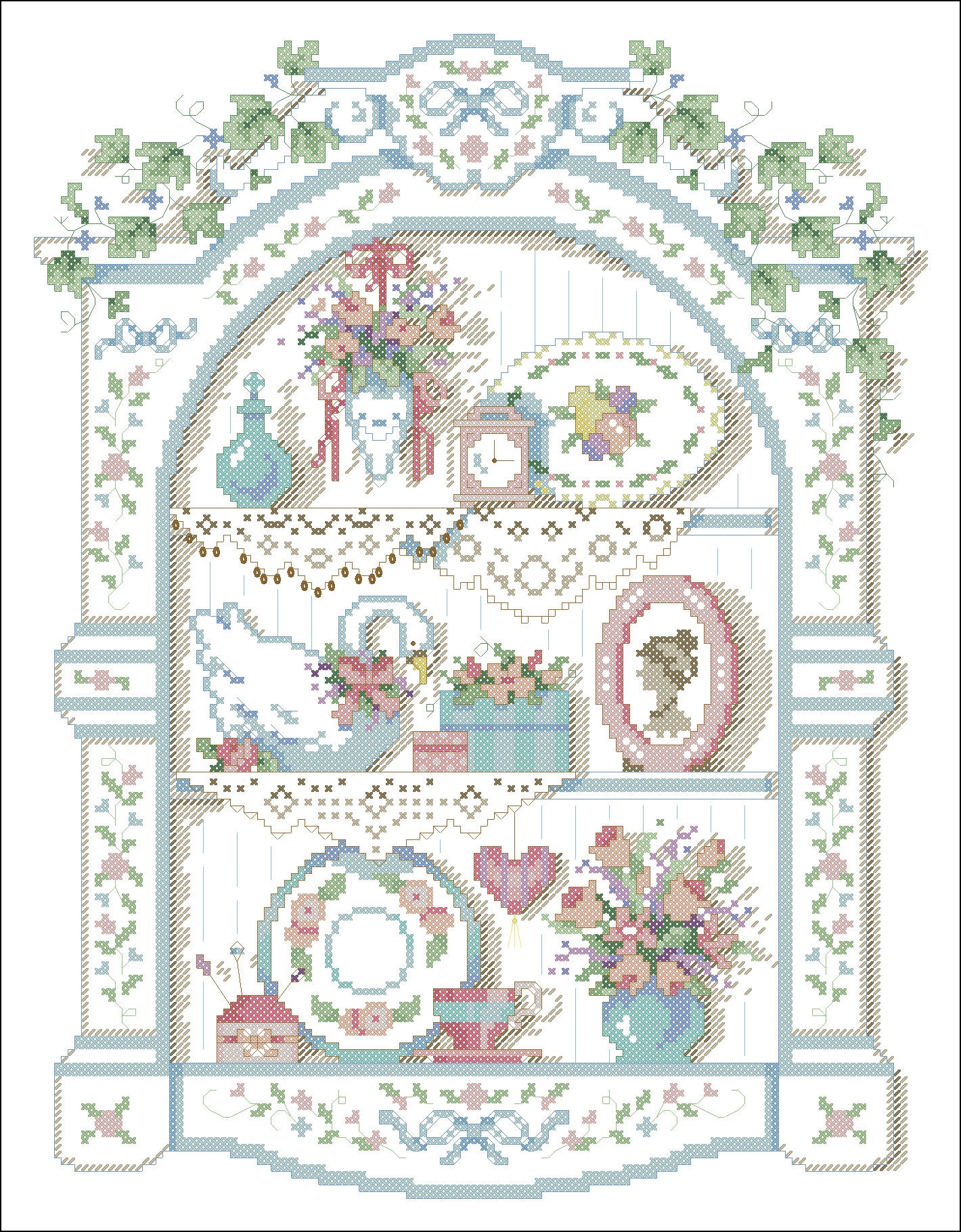 Victorian Shelf Counted Cross Stitch Pattern Kitchen Still - Etsy