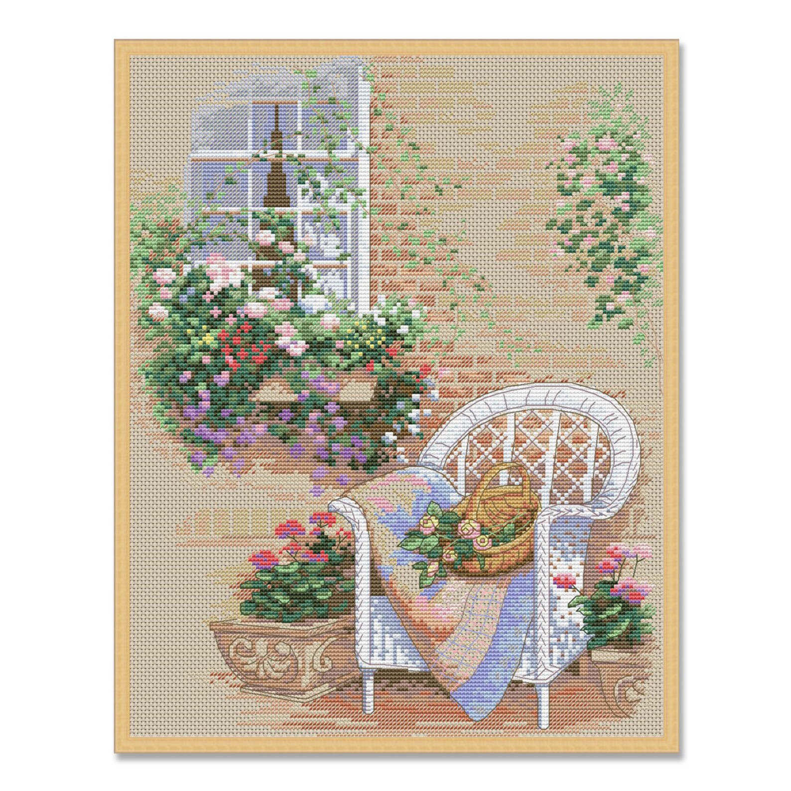 Perfect Patio, Counted Cross Stitch Pattern, Summer Landscape Pattern ...