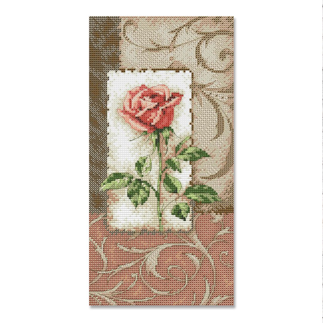 Single Rose, Counted Cross Stitch Pattern, Flowers, Digital Pattern PDF ...
