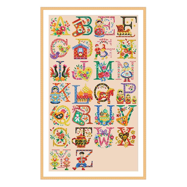 Floral Alphabet, Counted Cross Stitch Pattern, Floral Letters ...