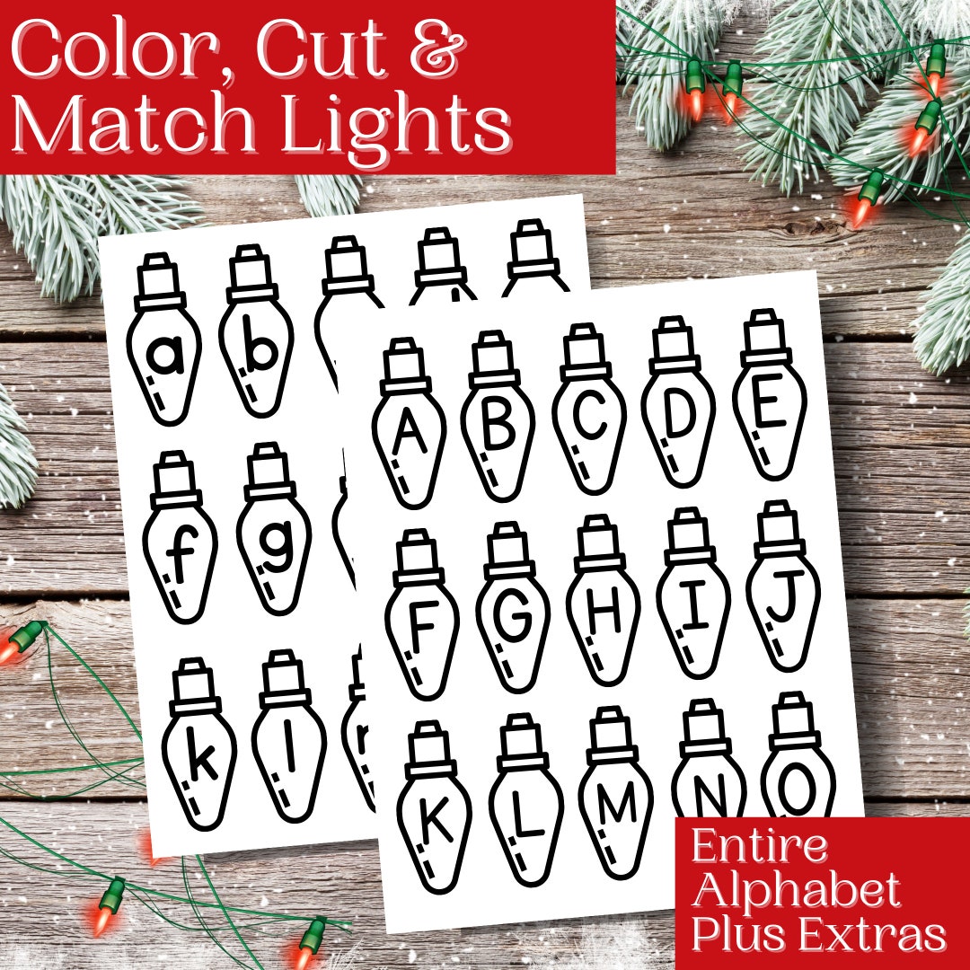 Holiday Lights Alphabet Match, Christmas Pre-k Printable, Holiday ...