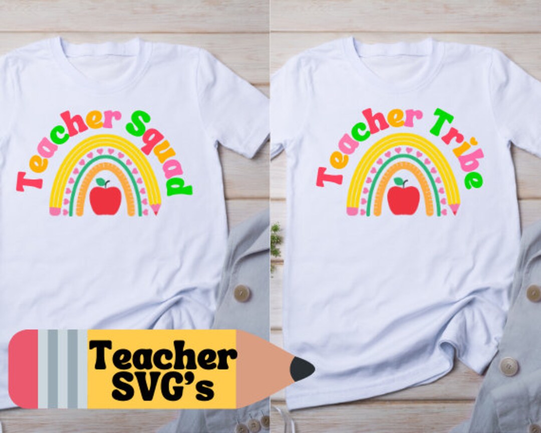 Retro Teacher Rainbow SVG/PNG || Teacher Tribe || Teacher Squad ...