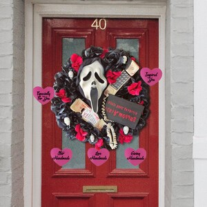 Horrible Scream Halloween Wreath White Mask Killer's Death Call ...